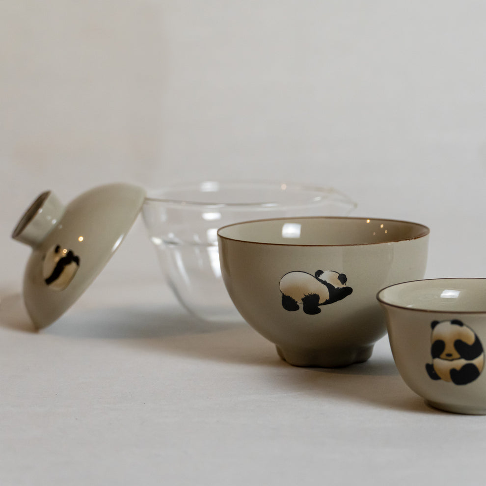 Artistic Panda Porcelain Tea Set | Hand-Painted & Portable - Raf ...