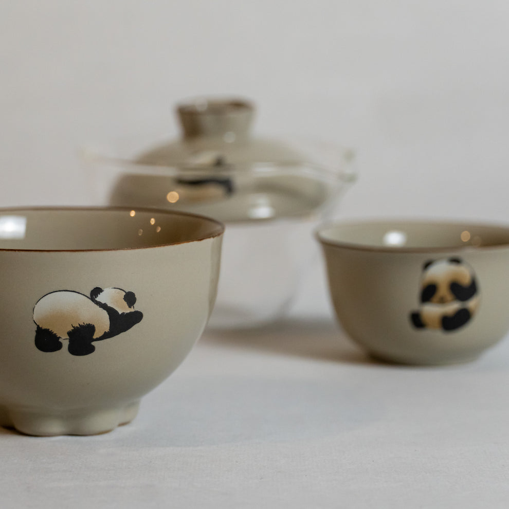Artistic Panda Porcelain Tea Set | Hand-Painted & Portable - Raf ...